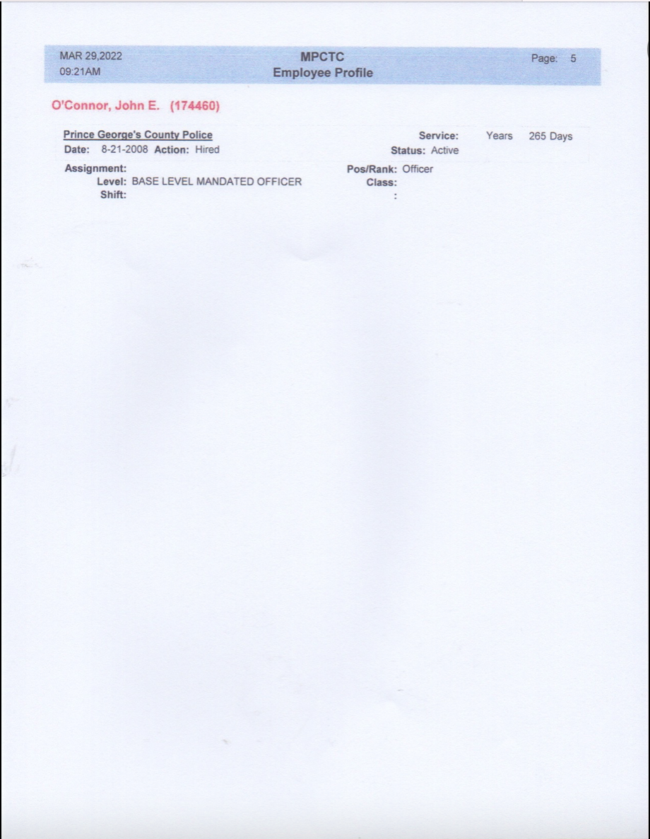 Steve Hall for St. Mary's County MD Sheriff - MPCTC files